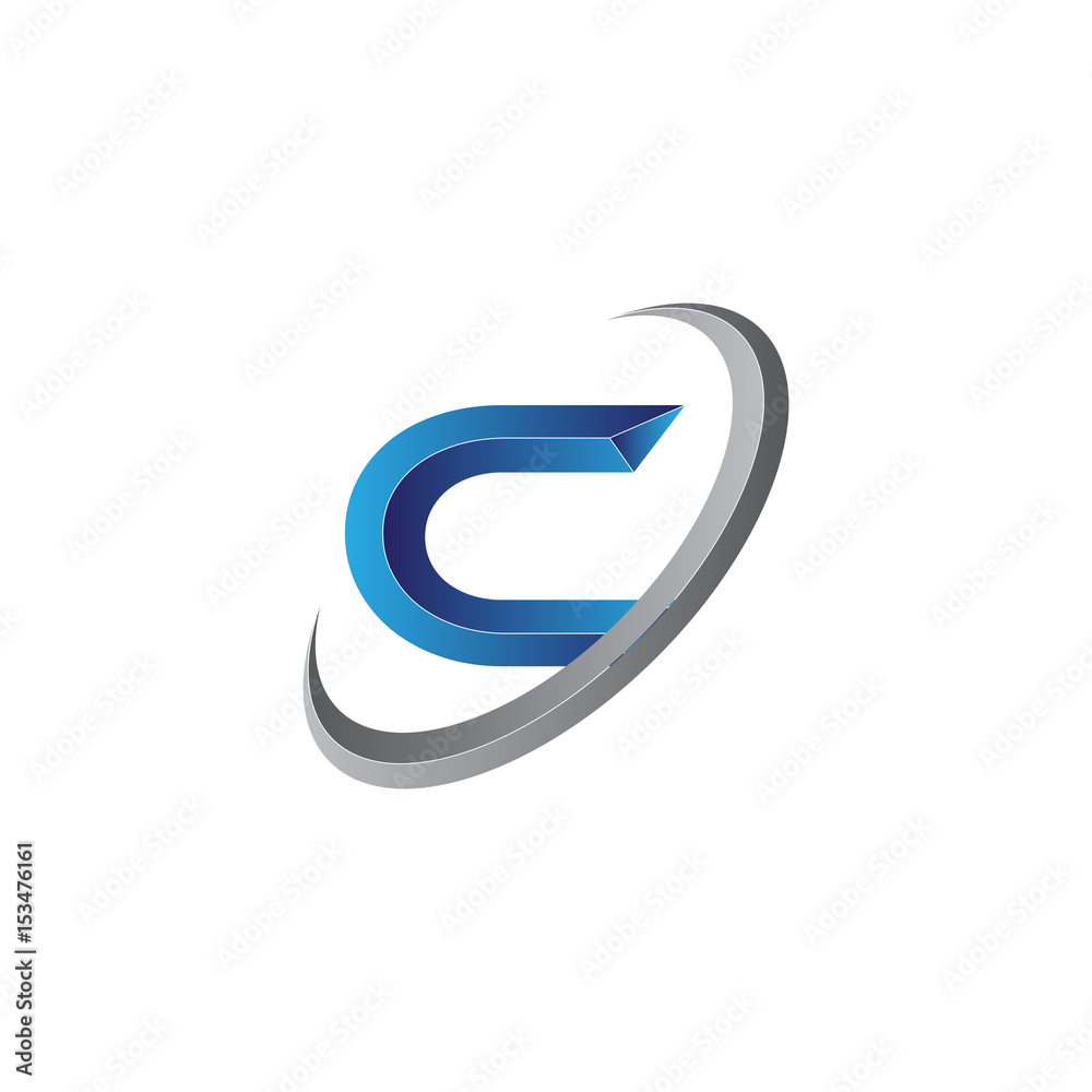 Simple Modern initial letter C logo modern swoosh Stock Vector | Adobe ...