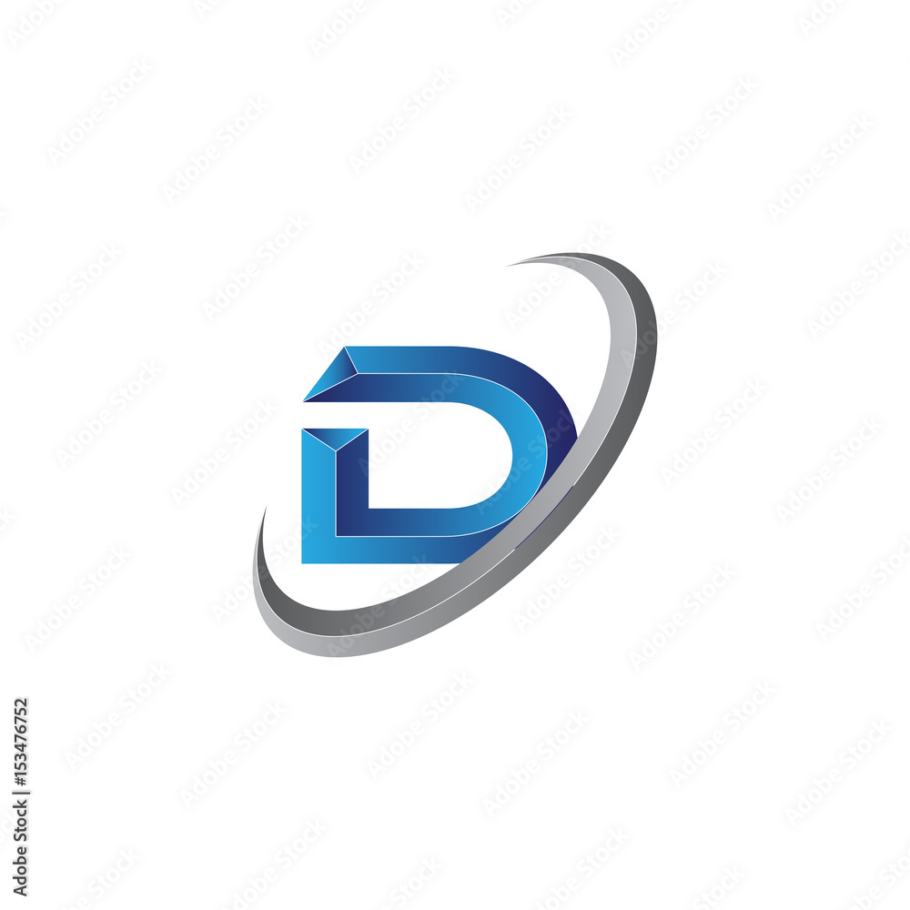 Simple Modern initial letter D logo modern swoosh Stock Vector | Adobe ...