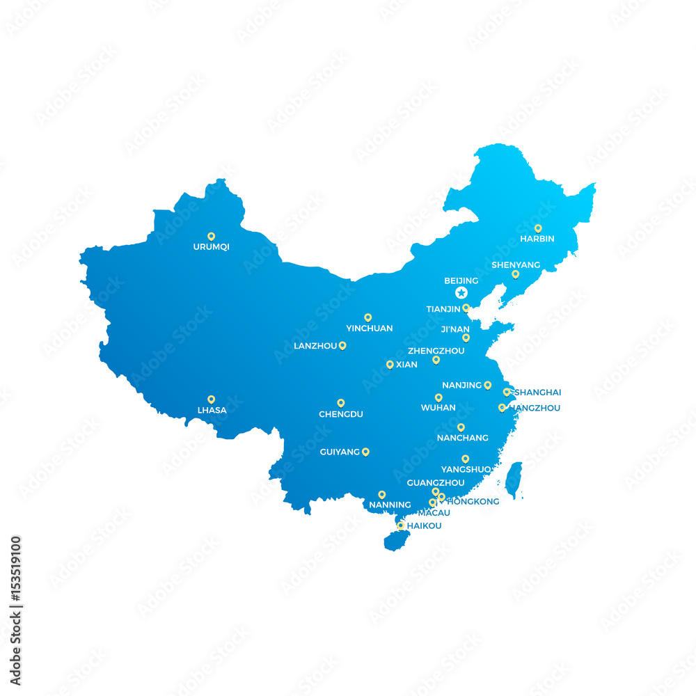 Poster China Cities Map – Wall Art | UkPosters
