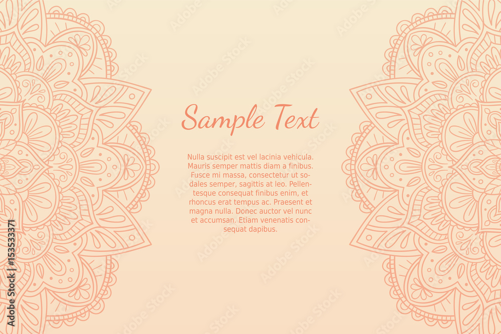 Hand drawn Mandala frame design. Perfect for backgrounds, invitations ...