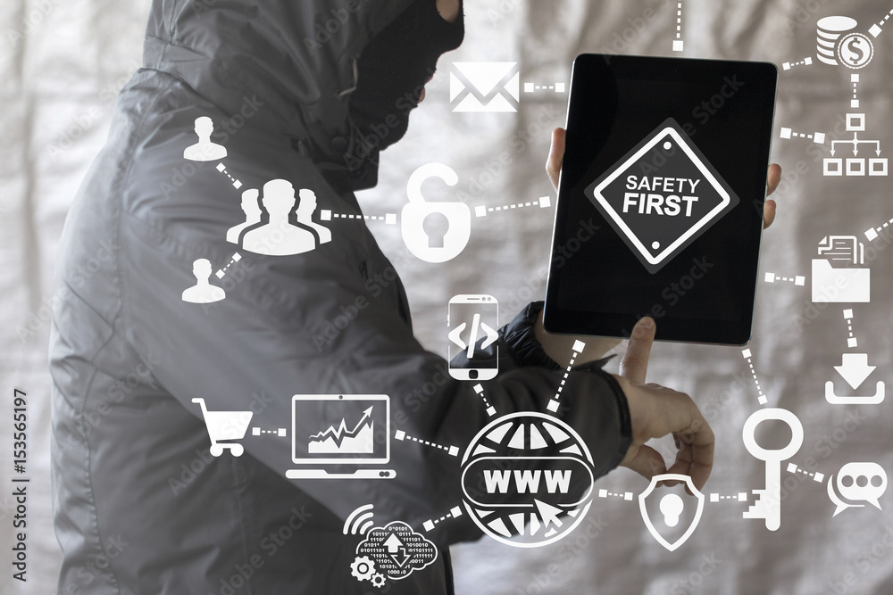 Safety First Hacking Attack Insurance Concept. Protection from threat ...