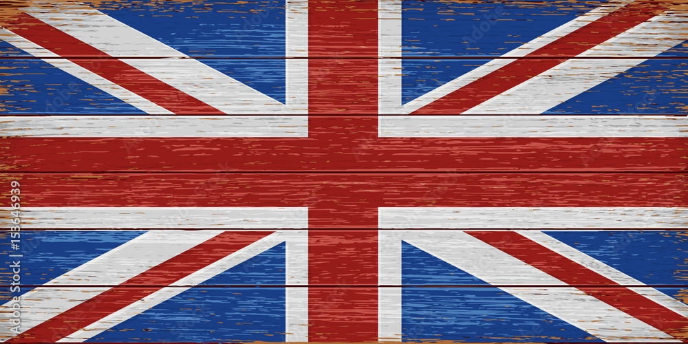 UK flag painted on old wooden planks background Stock Vector | Adobe Stock