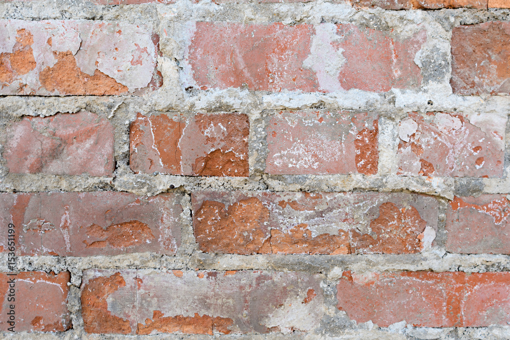Old brickwork in very bad condition, close-up Stock Photo | Adobe Stock