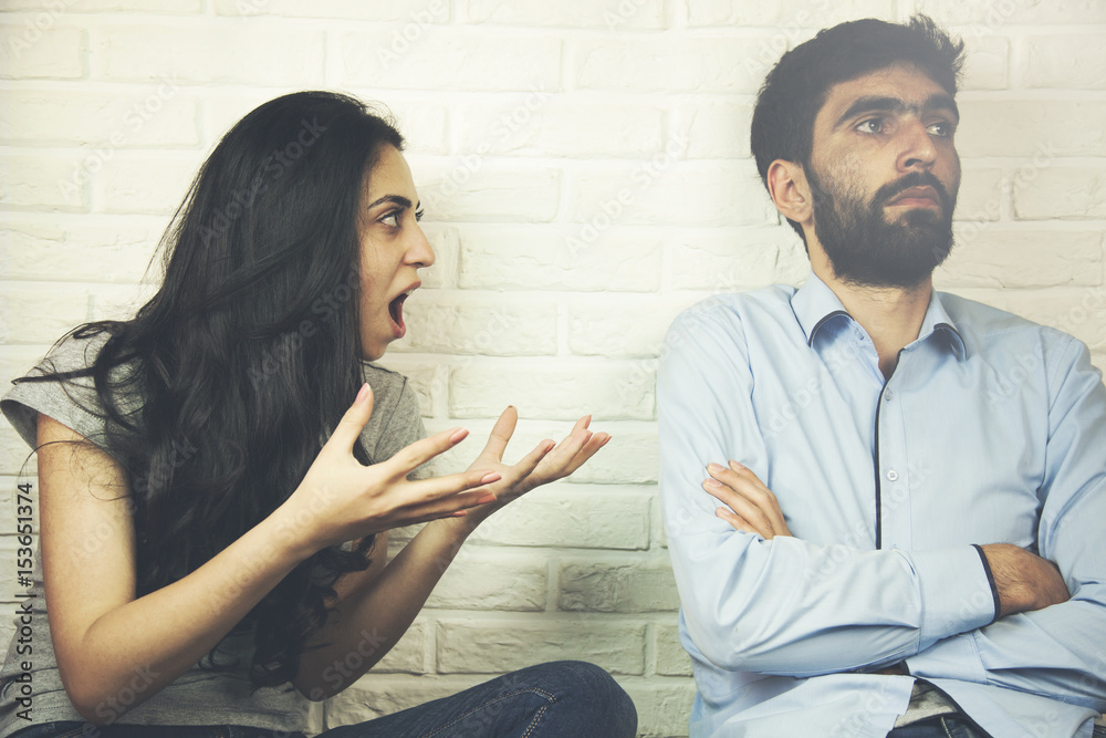 Angry Woman Screaming At Man