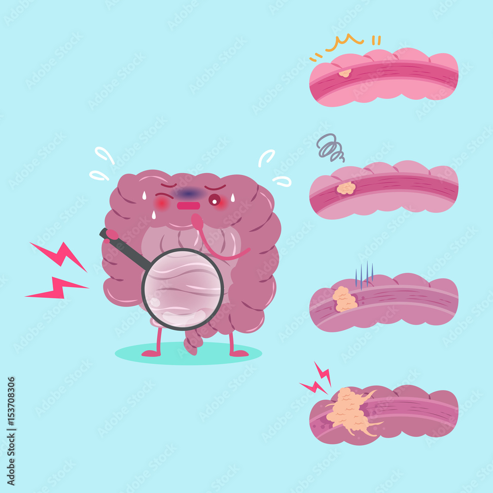 cute cartoon intestine Stock Vector | Adobe Stock
