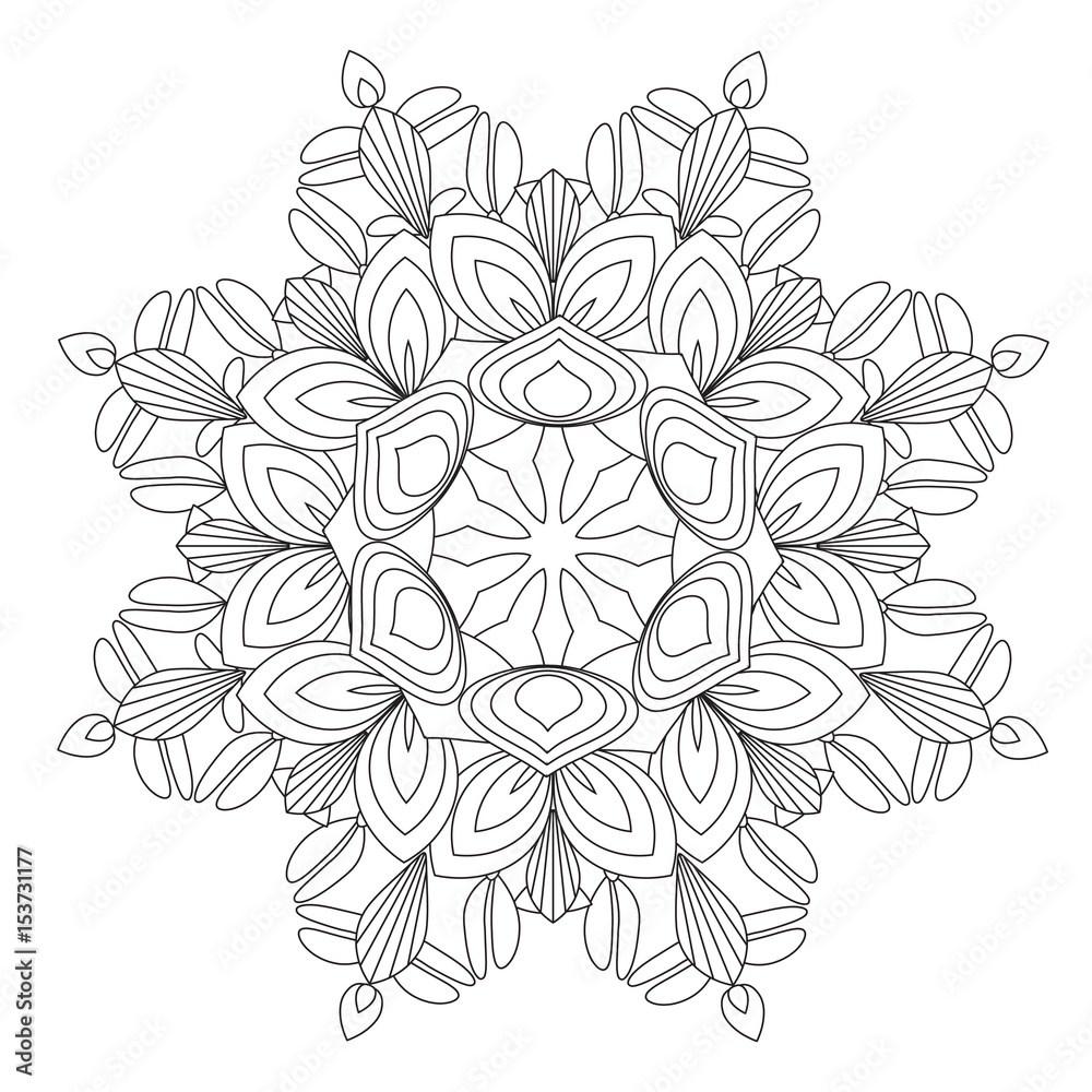 Flower Mandala vector illustration. Oriental pattern, vintage ...