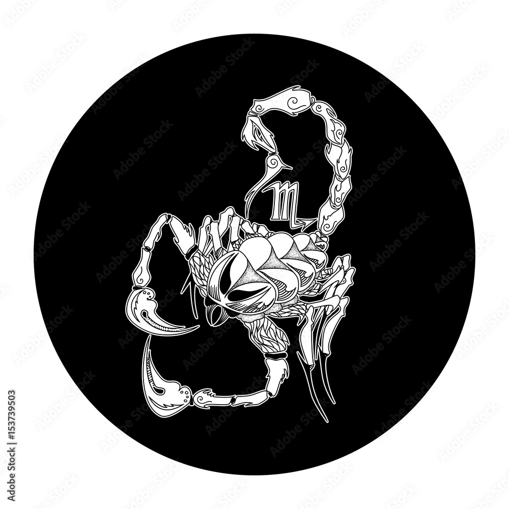 Scorpio zodiac sign, horoscope symbol, vector illustration Stock Vector ...