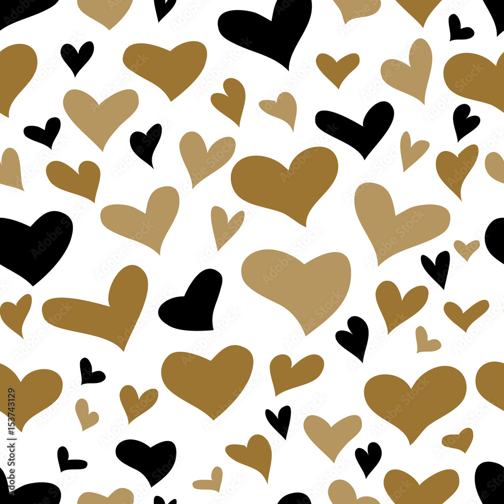 Hearts seamless pattern in pastel colors. Hand drawn heart set, good ...