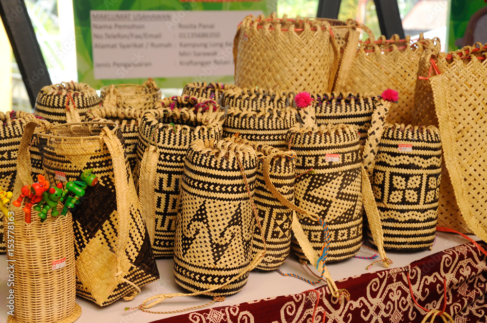 Sarawak's Ethnic crafts in Malaysia. It is made of rattan and pandanus ...