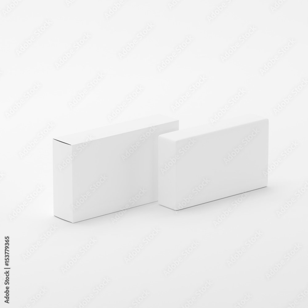 Blank Soap & Box Packaging Mock-Up Template On Isolated White ...