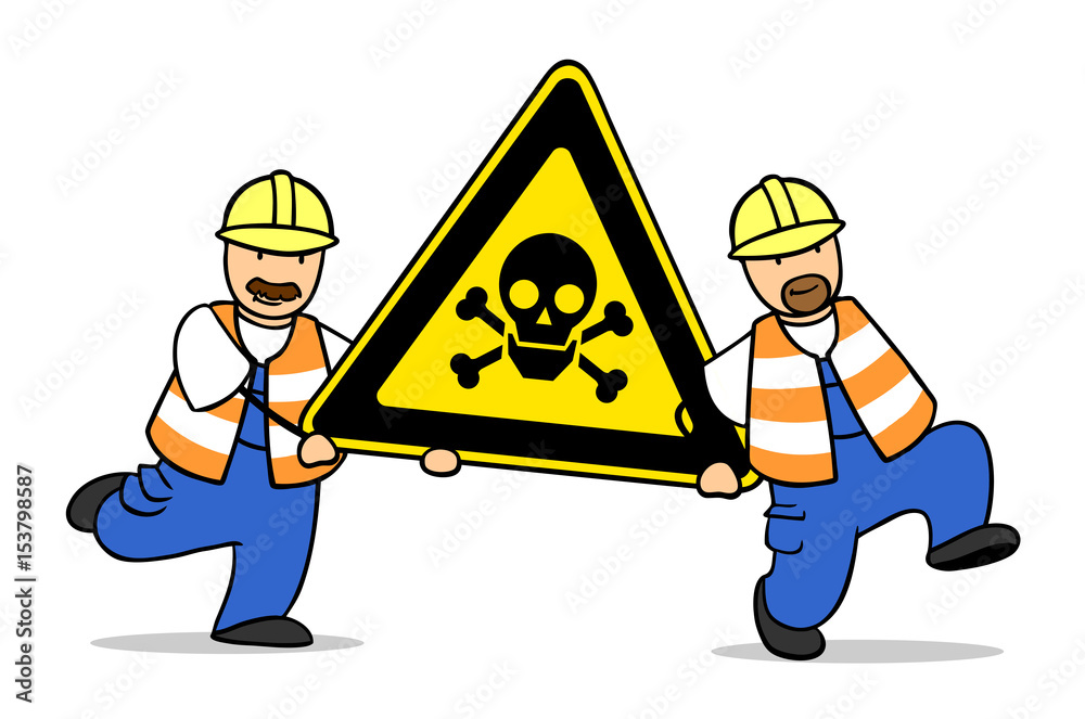 Achtung giftig als Zeichen mit Totenkopf Stock Illustration | Adobe Stock
