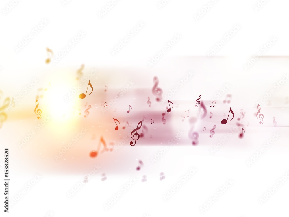 Digital abstract - Music notes - Notation colorful background ...