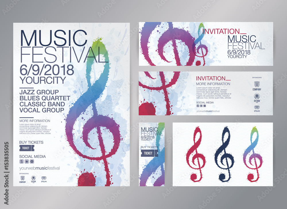 Idea of designs for music events. Stock Vector | Adobe Stock