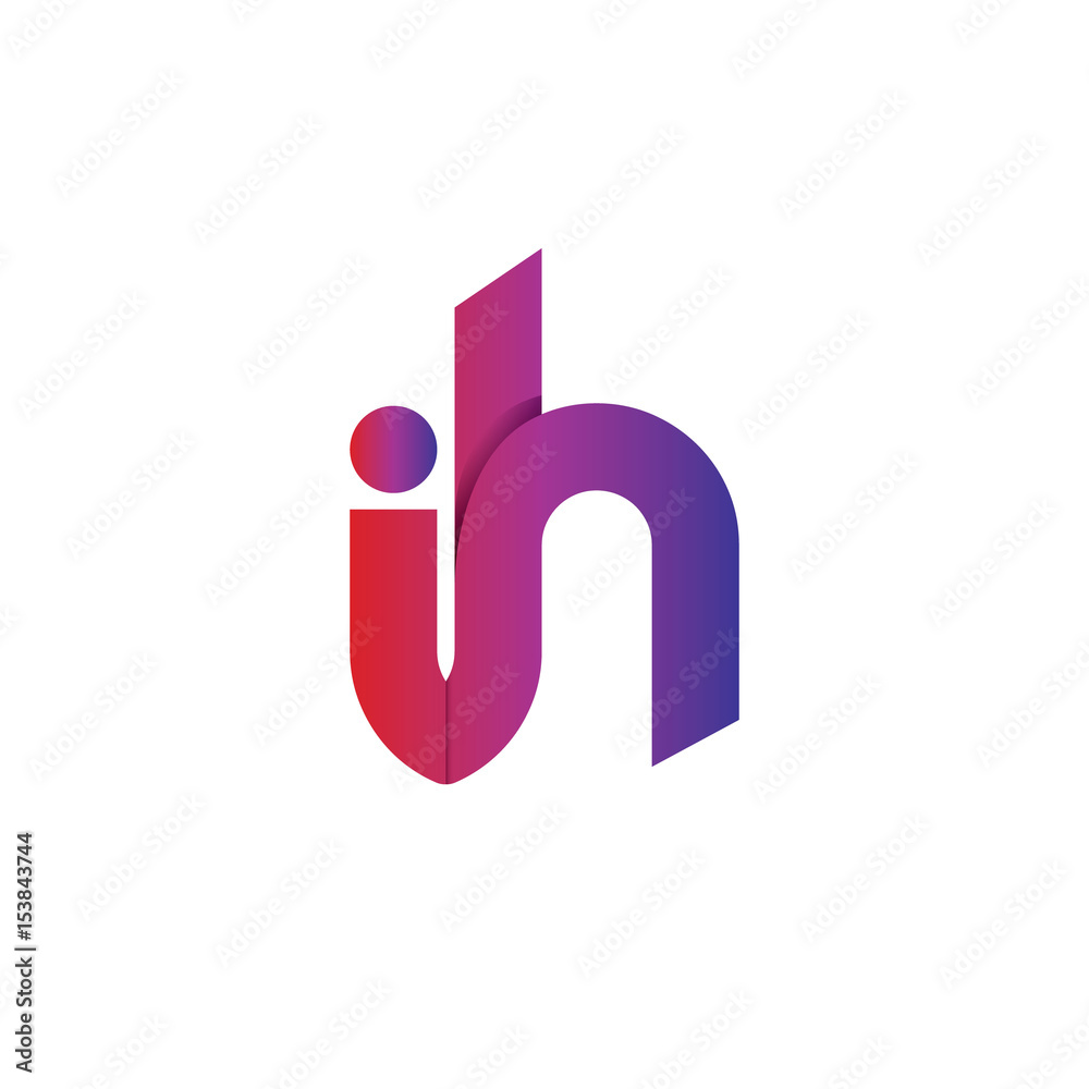 Initial Letter IH Rounded Lowercase Logo Stock Vector | Adobe Stock