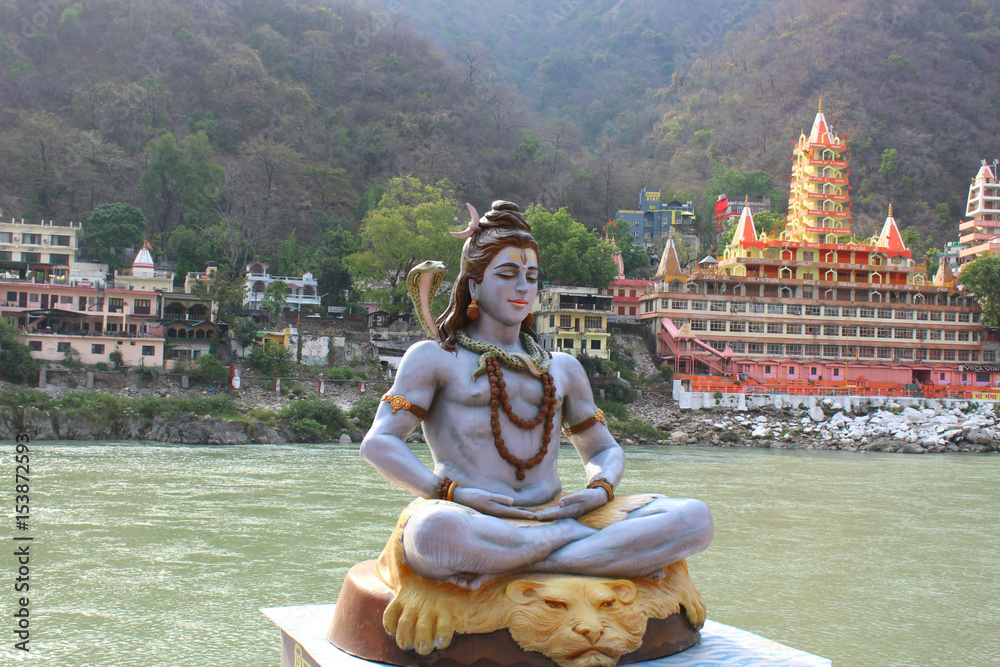 Hindu God Shiva sitting in meditation. Stock Photo | Adobe Stock