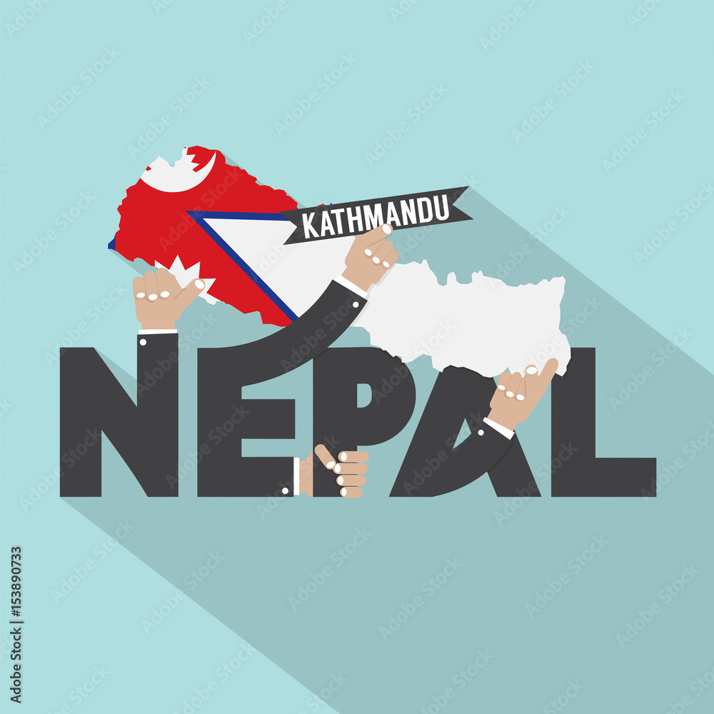 Nepal Typography Design Vector Illustration Stock Vector | Adobe Stock