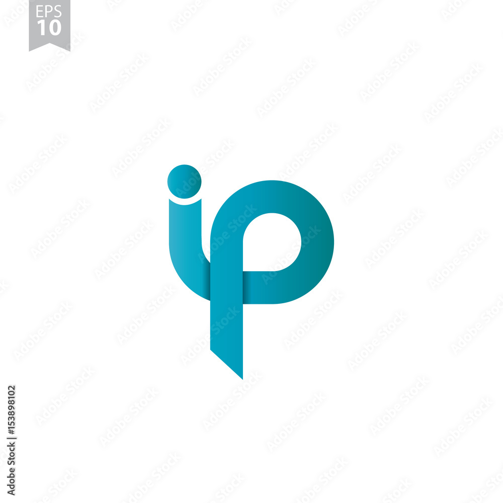 Initial Letter IP Rounded Lowercase Logo Stock Vector | Adobe Stock