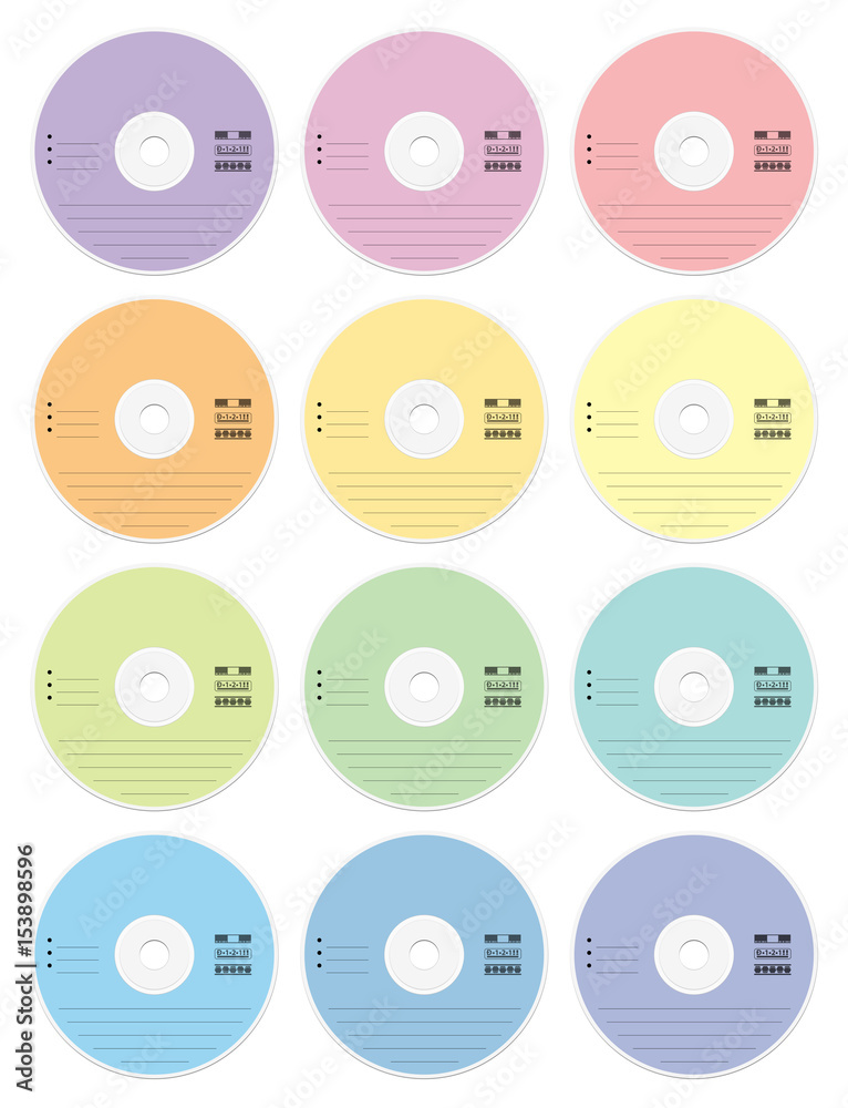 CD blanks - pastel colors set of twelve CDs or DVDs - external media ...