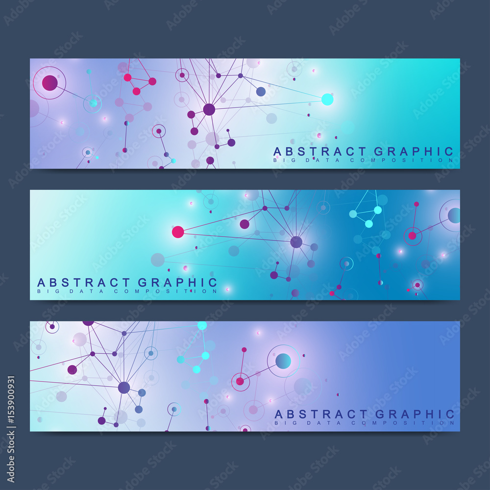 Modern scientific set of vector banners. Geometric abstract ...