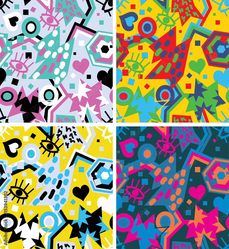 Pop art abstract seamless pattern Stock Vector | Adobe Stock