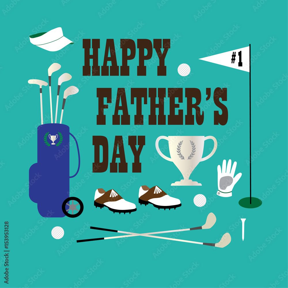 golf happy fathers day Stock Illustration | Adobe Stock
