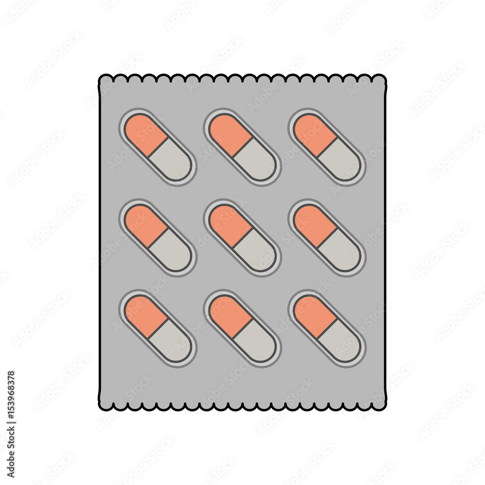color image cartoon pack for capsule pills vector illustration Stock ...