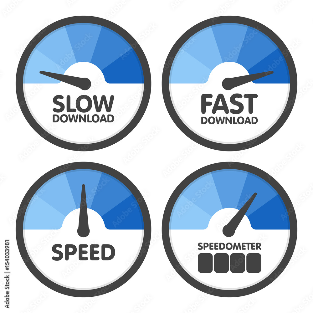 Round Speedometers set with slow and fast speed download. Vector ...