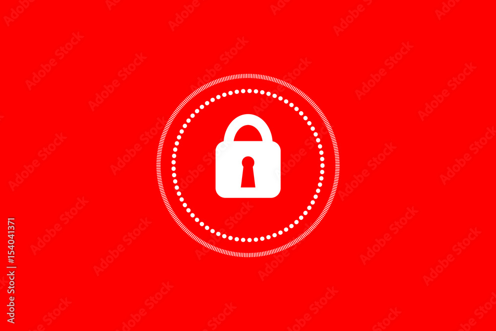 Cyber Security Lock with red background Stock Illustration | Adobe Stock