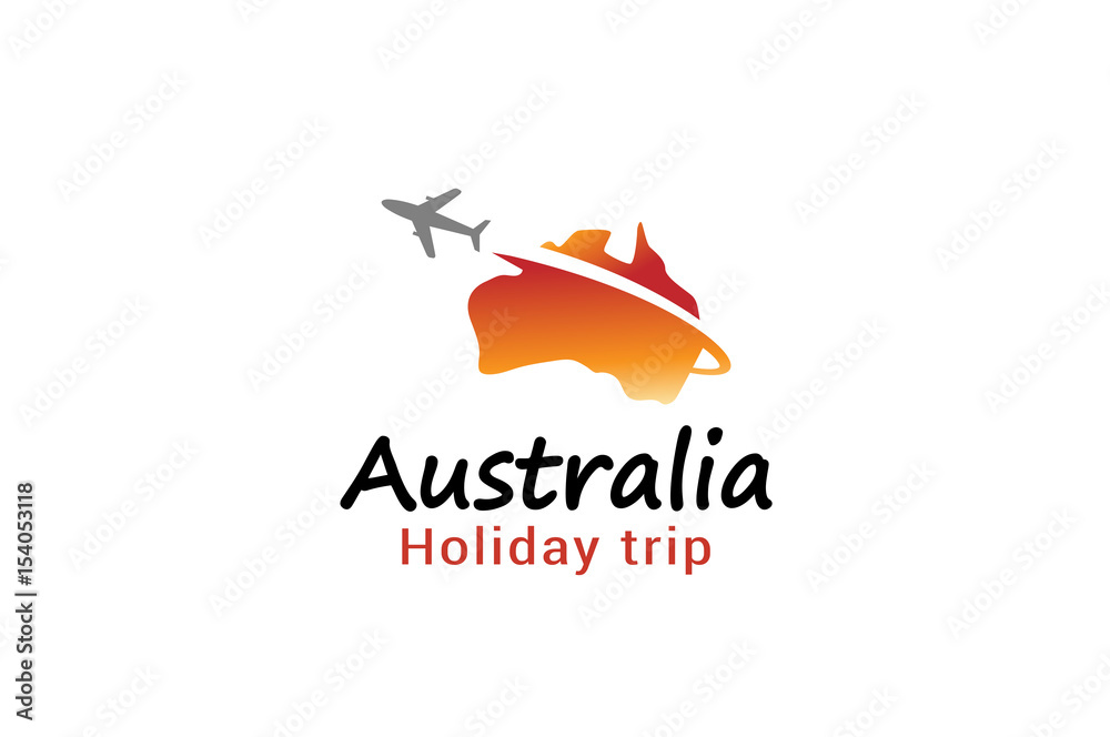 Australia flight airplane logo Creative Air Design Illustration Stock ...