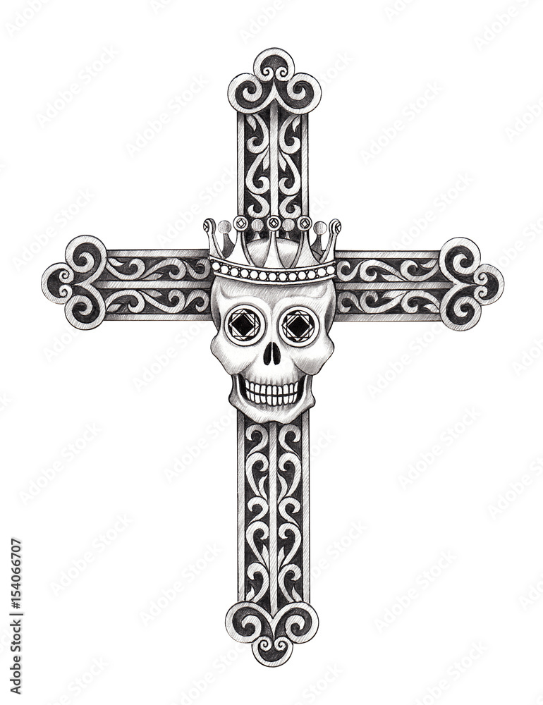 Skull And Cross Drawing