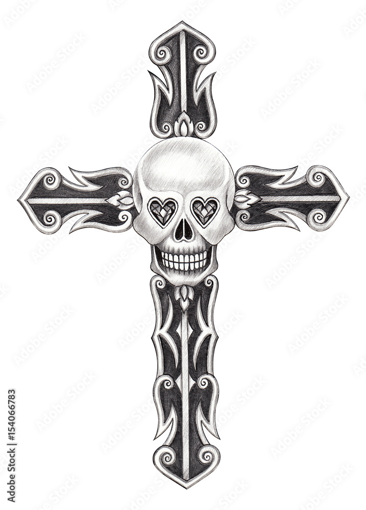 Crosses Skulls Drawings