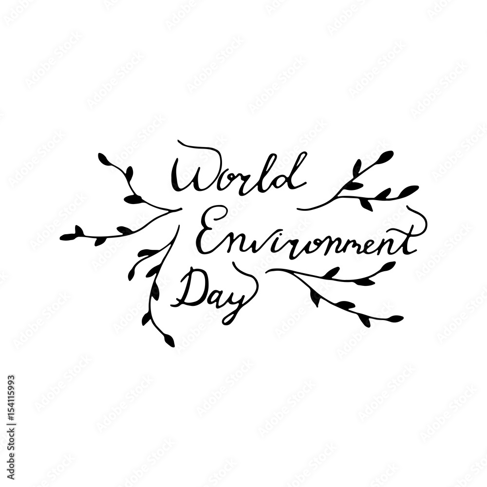 World Environment Day hand lettering. Stock Vector | Adobe Stock