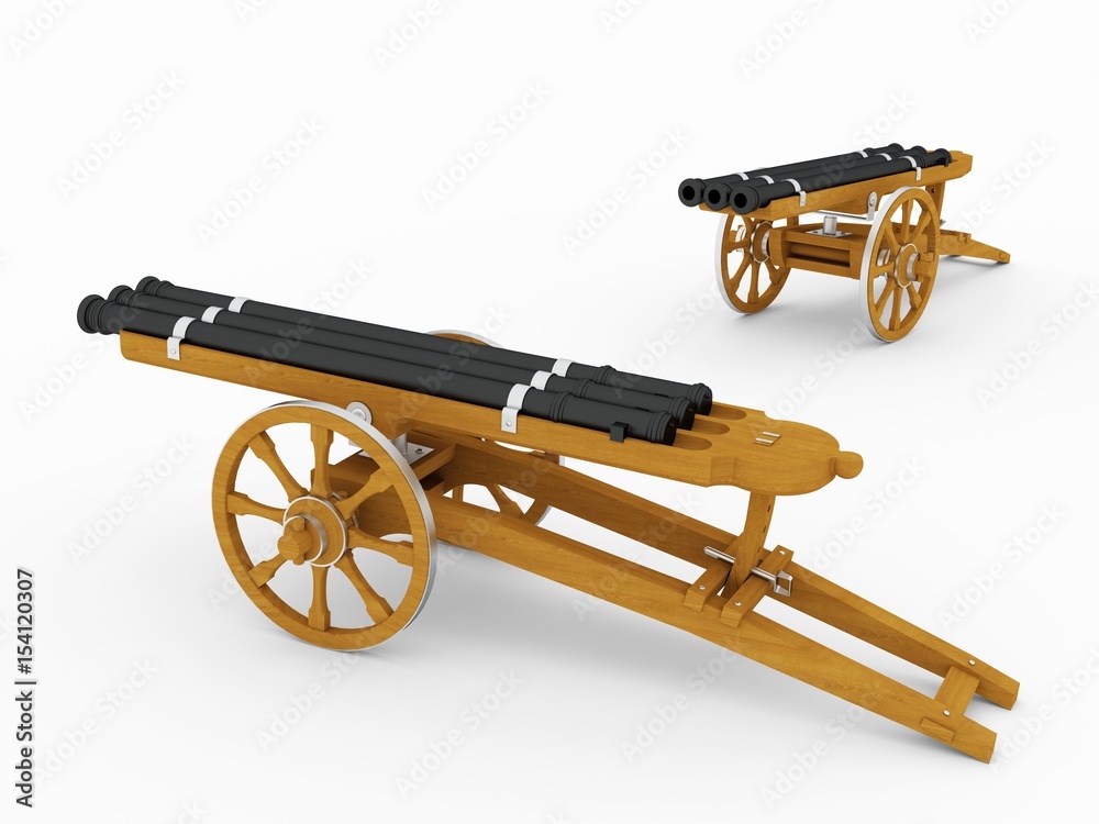 Triple Barrel Cannon, Leonardo da Vinci; Codex Atlanticus 0929r Stock ...