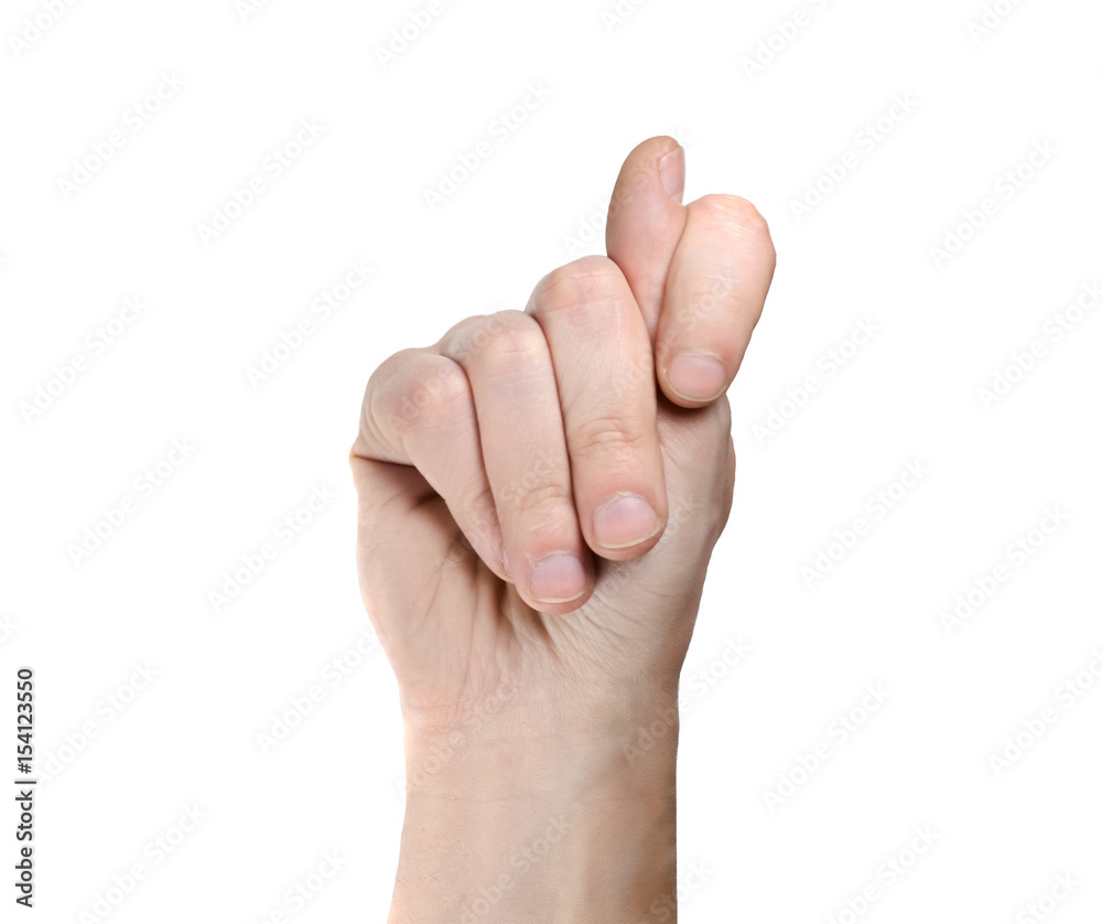 Hand showing a fig sign isolated on white background Stock Photo ...