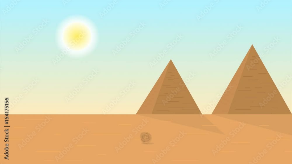 Egyptian pyramids cartoon style landscape animation Stock Video | Adobe ...