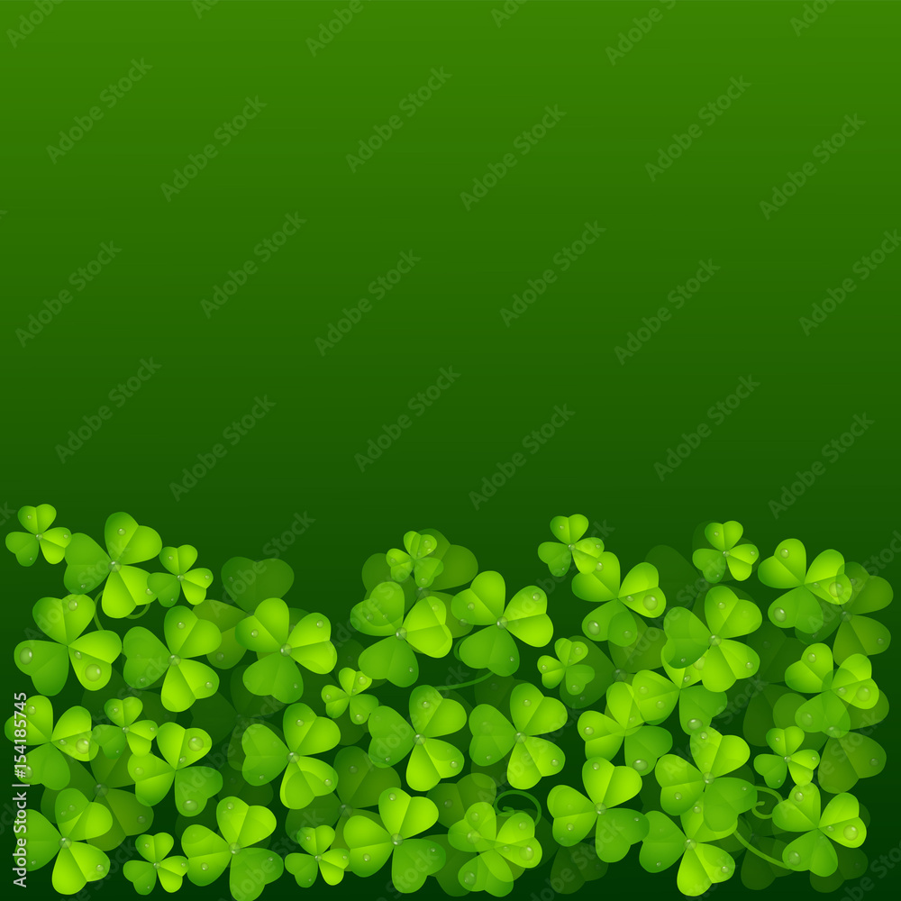Leaf Clover Green Background Stock Vector | Adobe Stock