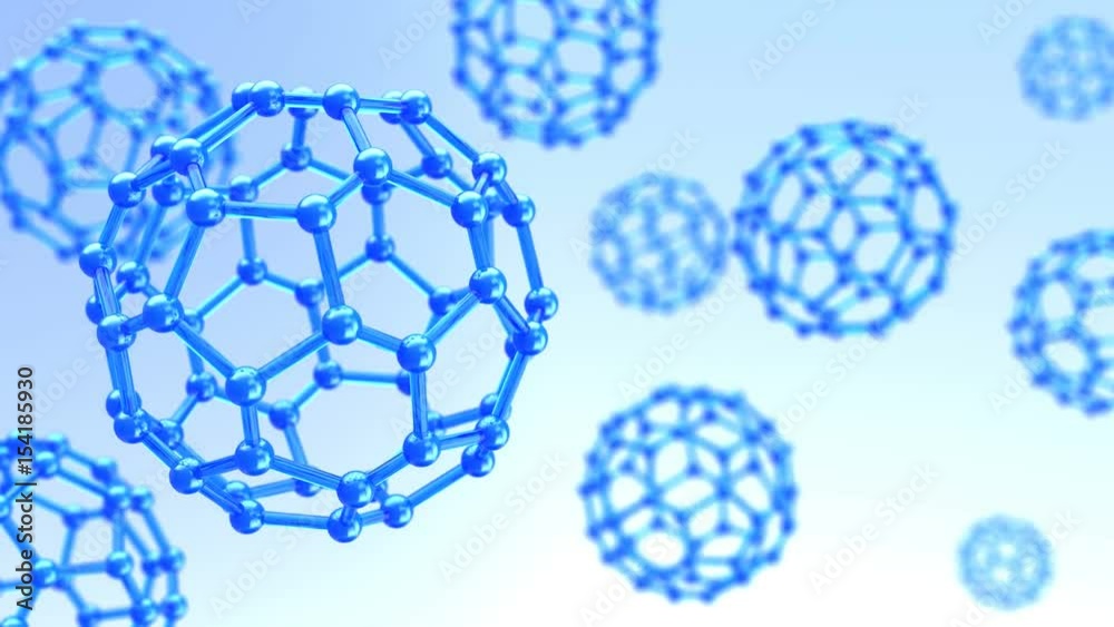 3d animation of rotating molecular structures over blue background ...