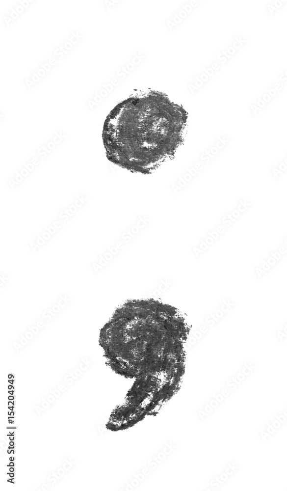 Hand drawn semicolon symbol isolated Stock Illustration | Adobe Stock