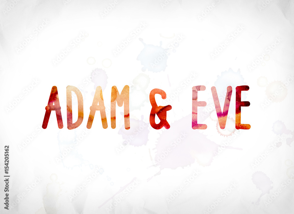 Adam and Eve Concept Painted Watercolor Word Art Stock Illustration ...