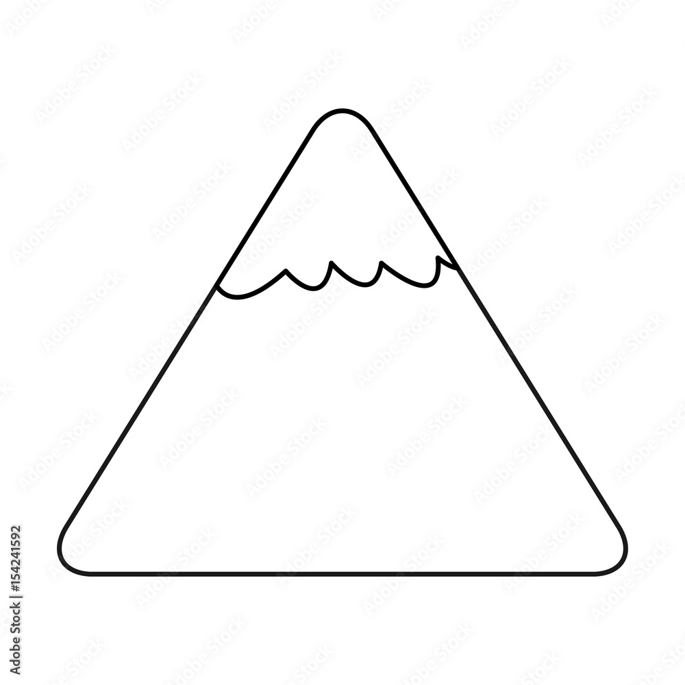 cartoon mountain nature landscape comic line vector illustration Stock ...