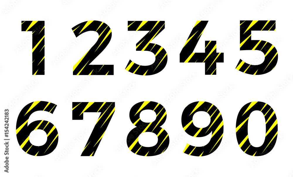 abstract black and yellow font number vector . alphabet Stock Vector ...