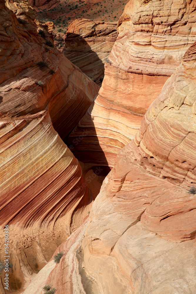 Rock formations in the North Coyote Buttes, part of the Vermilion ...