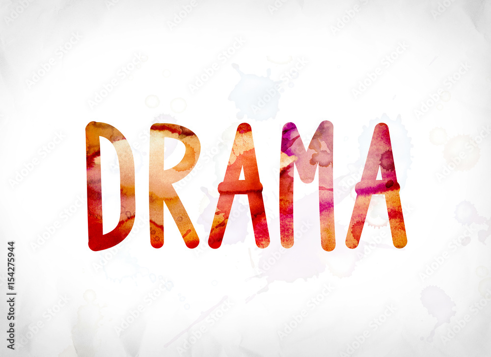 Drama Concept Painted Watercolor Word Art Stock Illustration | Adobe Stock