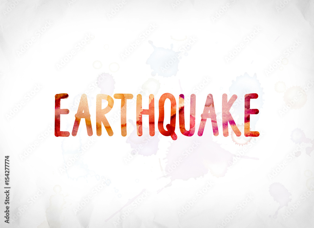 Earthquake Concept Painted Watercolor Word Art Stock Illustration ...