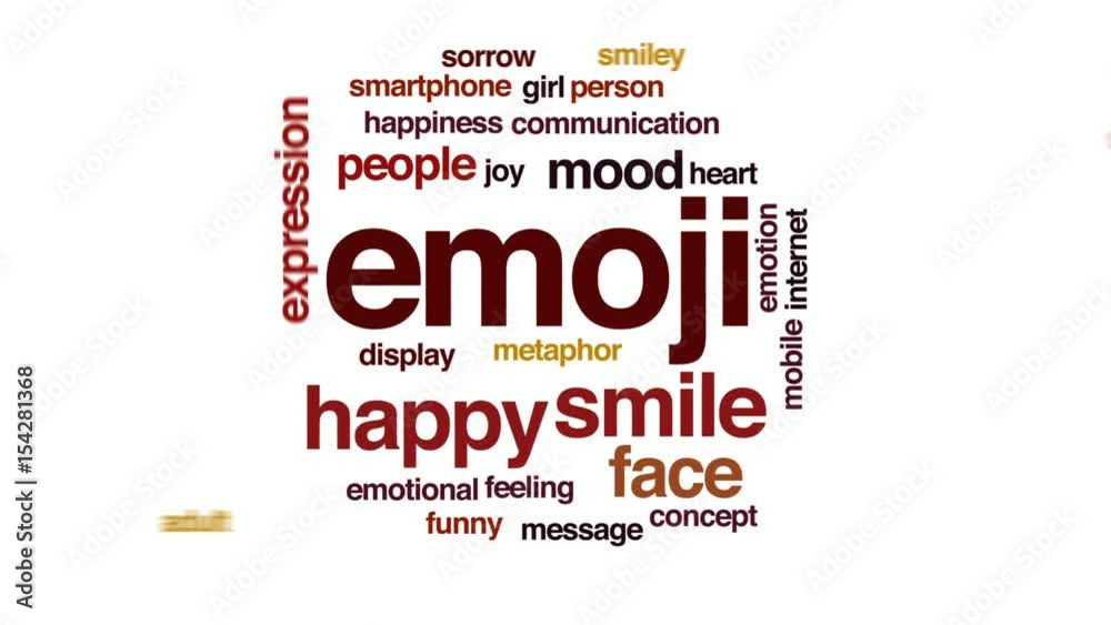 Emoji animated word cloud, text design animation. Stock Video | Adobe Stock