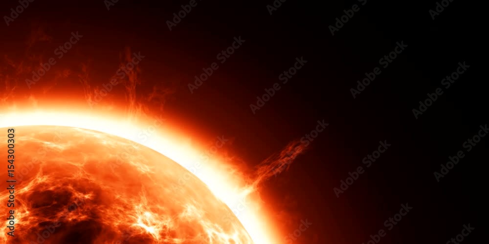 Burning Sun With Fire Storms on Surface in a Rendered 4k Intro ...