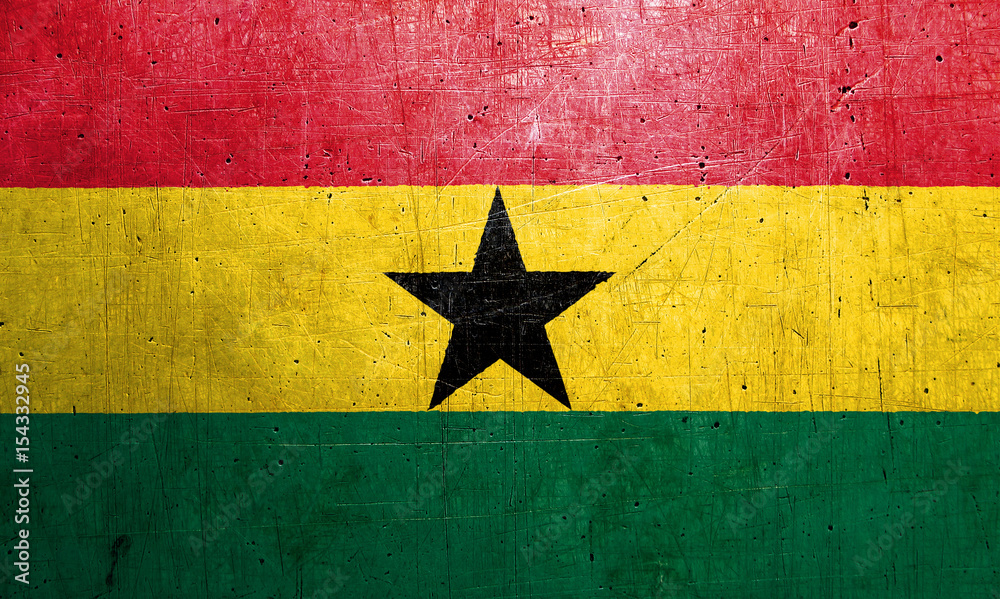 Flag of Ghana, with an old, vintage metal texture Stock Photo | Adobe Stock