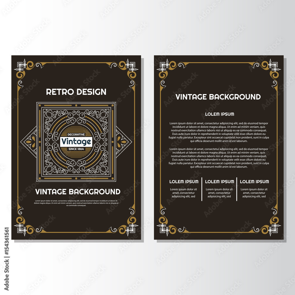 Vintage flyer background Design Template Stock Vector | Adobe Stock