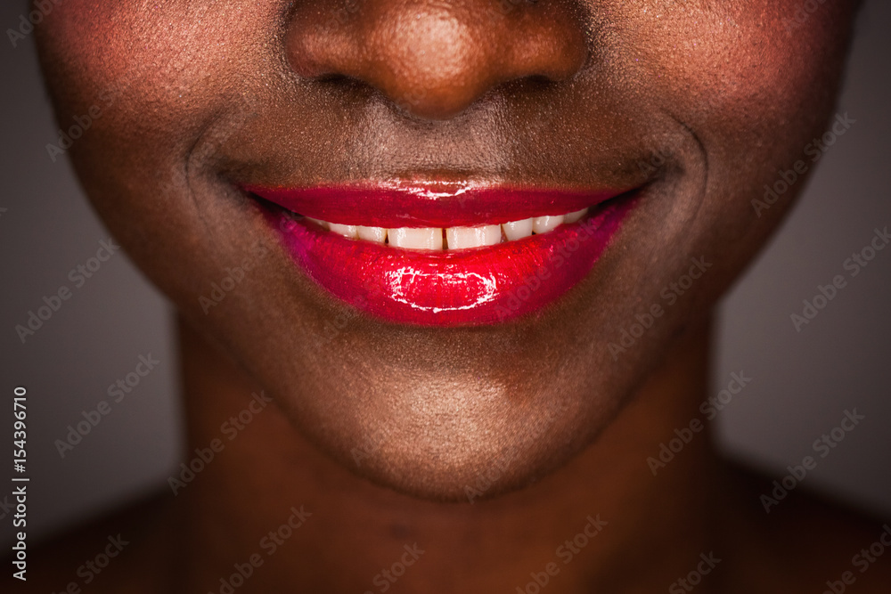 African American Lips Smiling