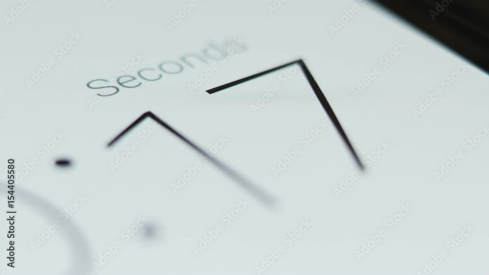 Thin number fonts countdown close up in white background. Digital ...